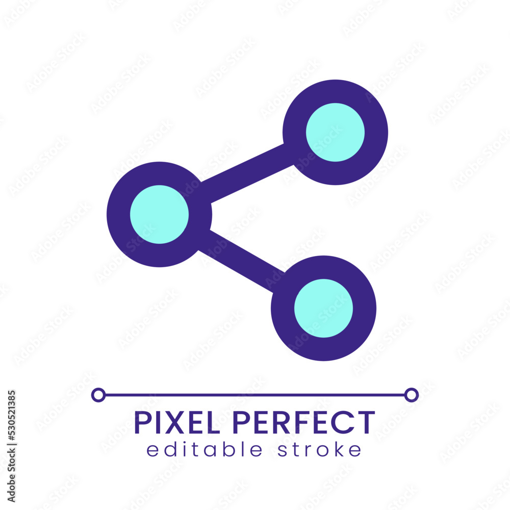 Share pixel perfect RGB color ui icon. Send link. Messenger ...