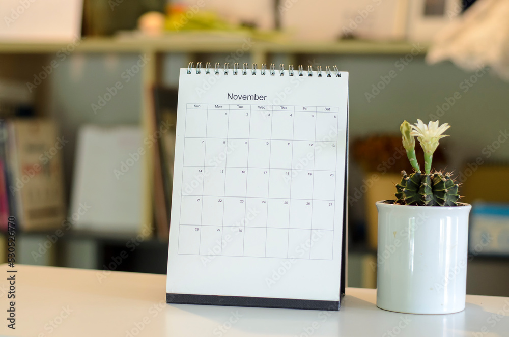Calendar desk placed on business table. Desktop Calender for Planner to ...