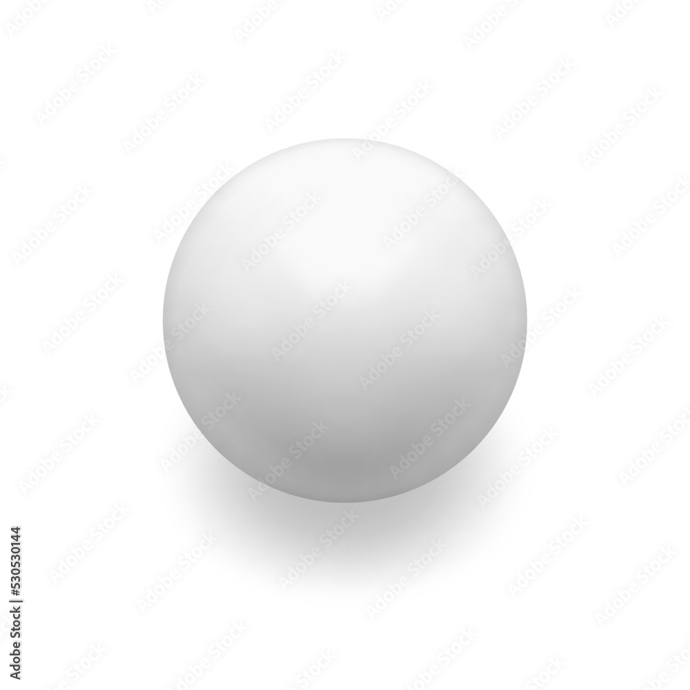 White glossy circle monolithic shape flying balloon sphere blank 3d ...