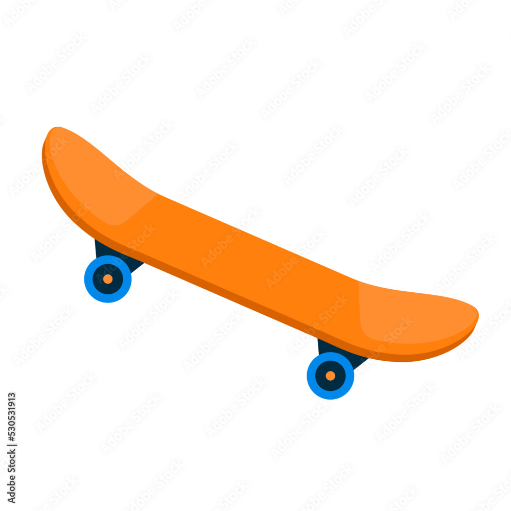 Skateboard flat vector illustration cartoon style logo icon clipart ...