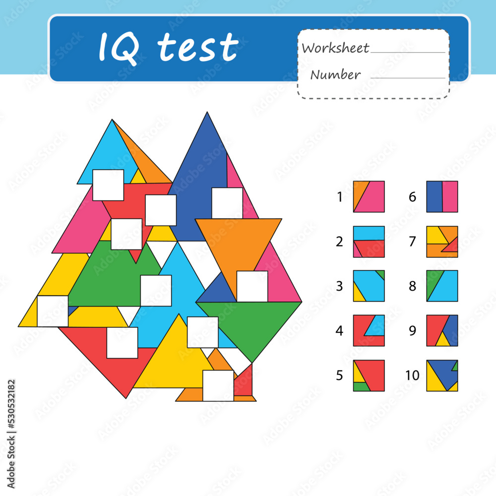 Educational logical game for kids. Connect the halves. IQ Test ...