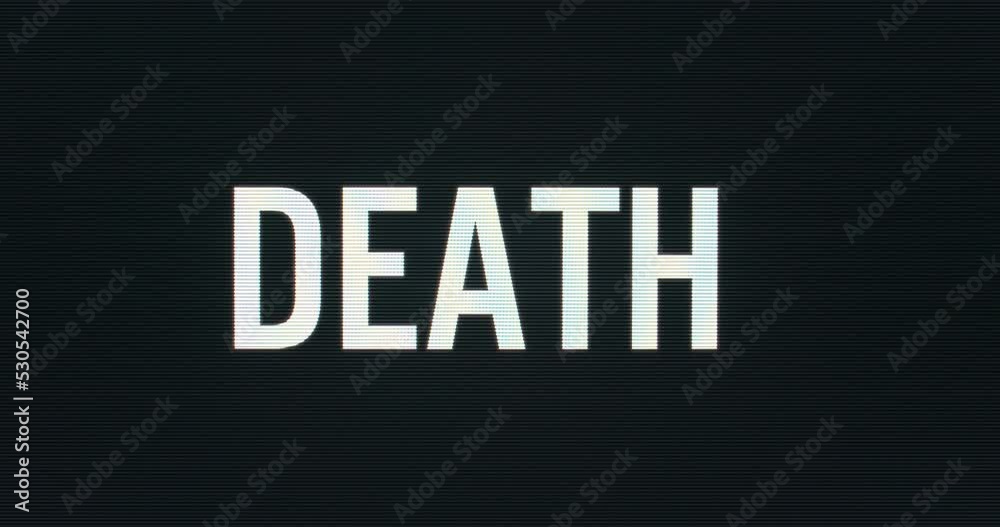 Closeup of Death being Typed onto Vintage Computer Monitor with ...