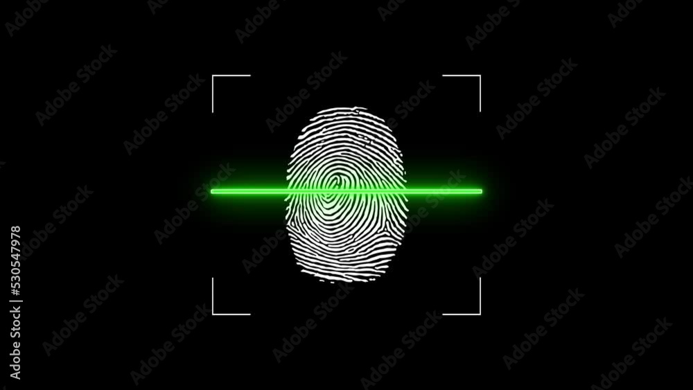 Touch ID fingerprint scan animation. Access allowed, access denied ...