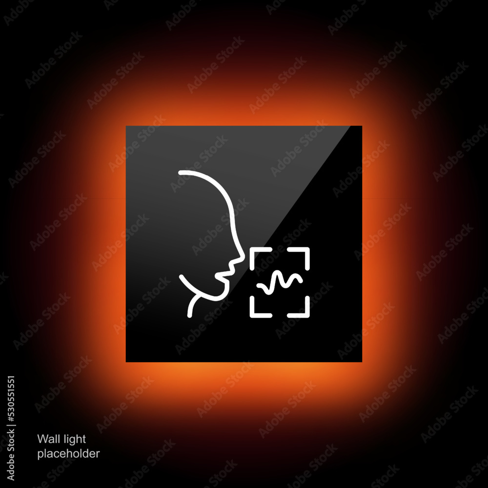 Speech recognition line icon. Voice, sound, noise, song, biology ...