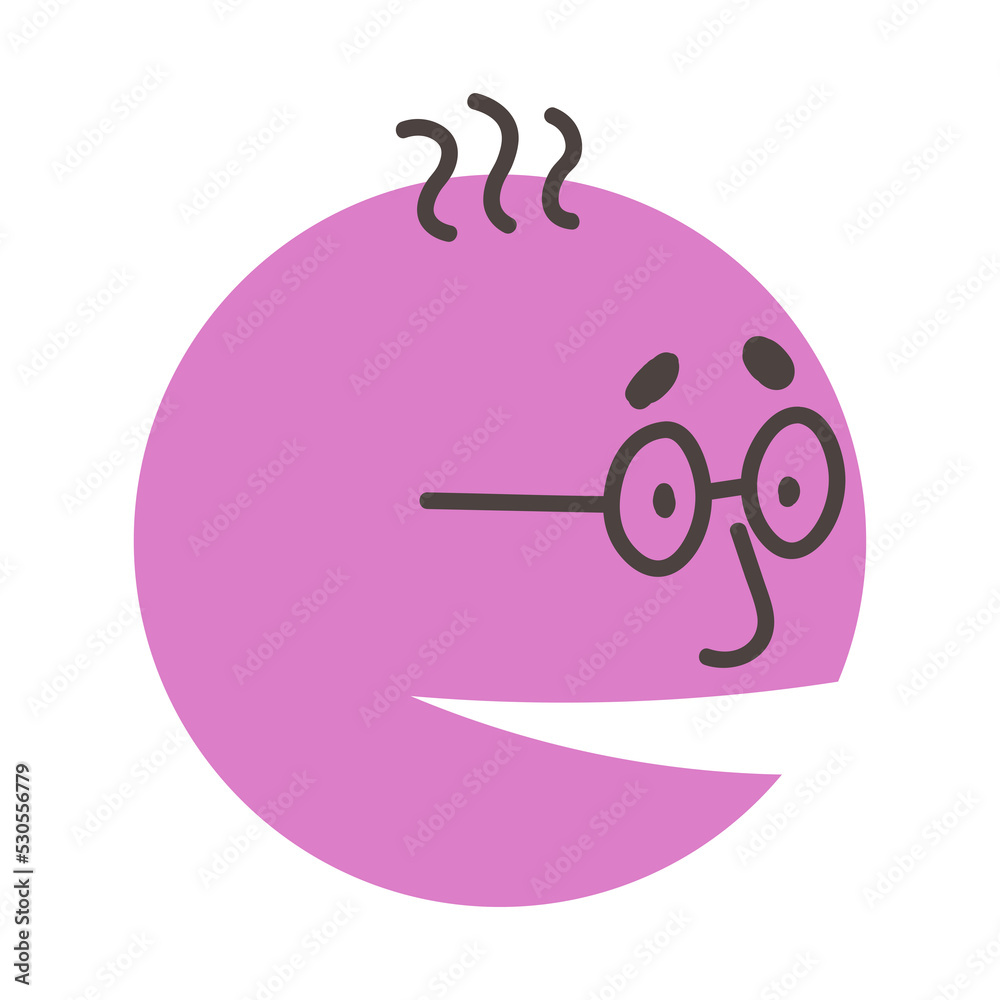 Funny talking head-round with glasses for making dialogues. Cartoon ...