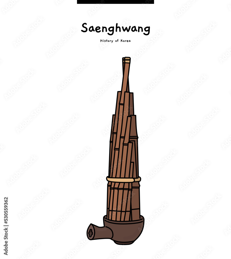 The saenghwang is a Korean wind instrument. It is a free reed mouth ...