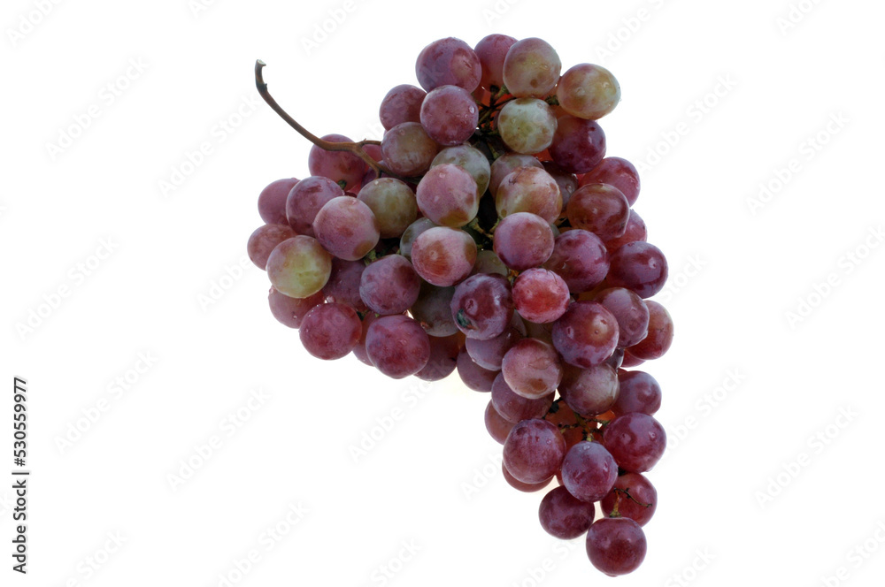 Foto de Grappe de raisin rosé en gros plan sur fond blanc do Stock ...