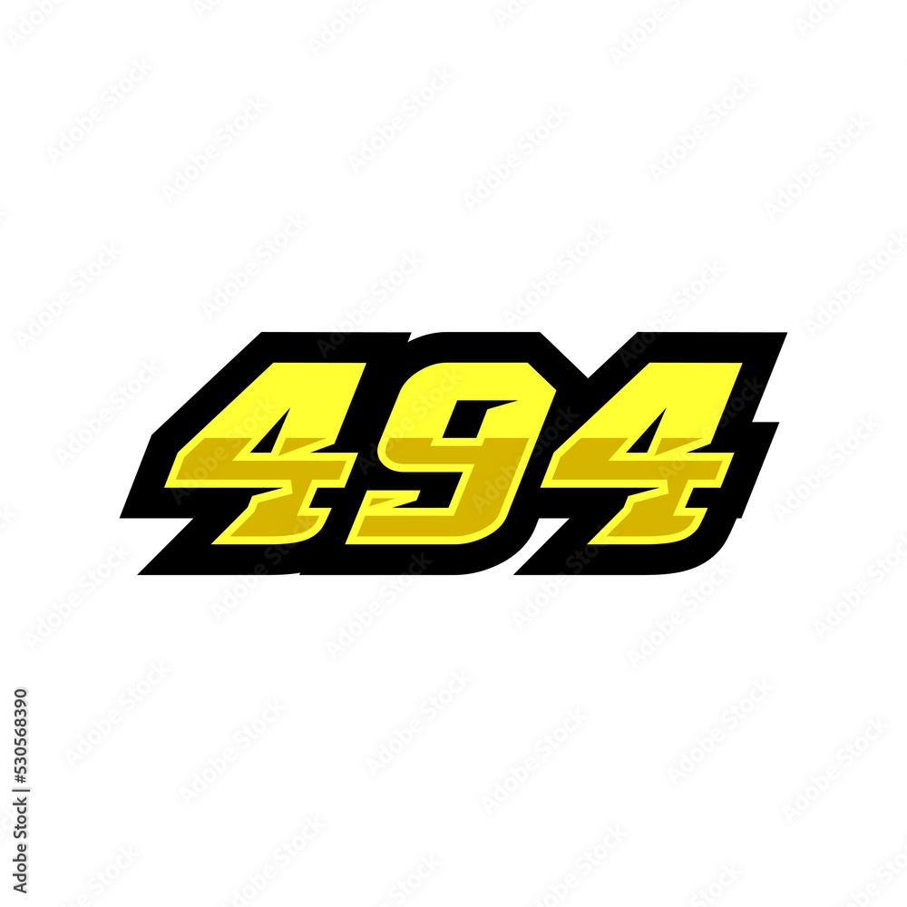 Racing Number 494 Logo Design Stock Vector | Adobe Stock