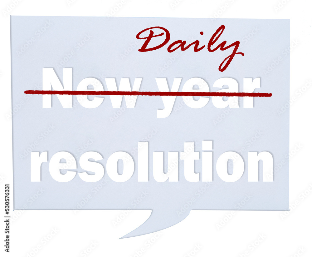 New years resolution design with letter cutouts vs daily resolution ...