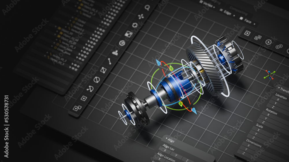 Engineering designer design 3D CAD software program Industrial engine ...