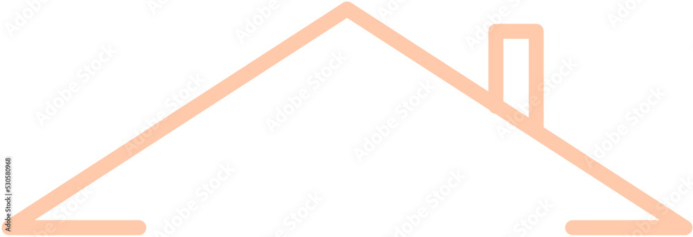 House Roof Icon Outline Isolated On White Background Minimal House