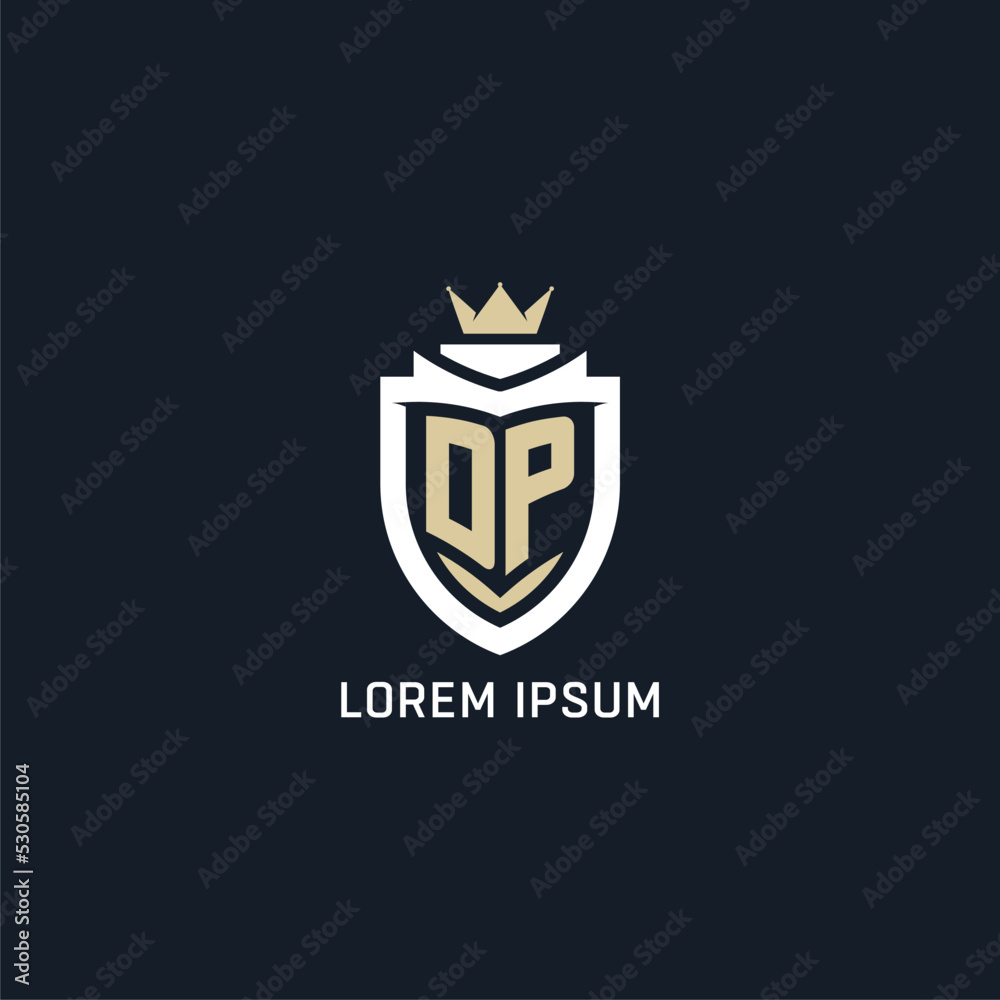 Initial letter DP shield and crown logo style, esport team logo design ...