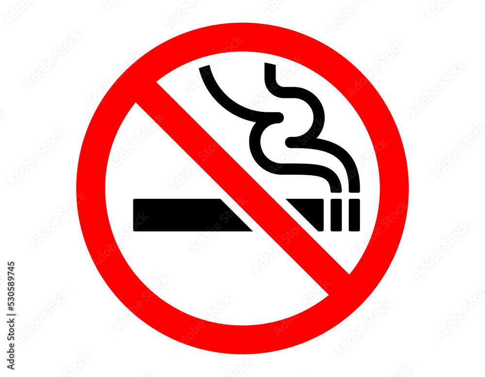 Vettoriale Stock No smoking icon set. Cigar, tobacco prohibition symbol ...