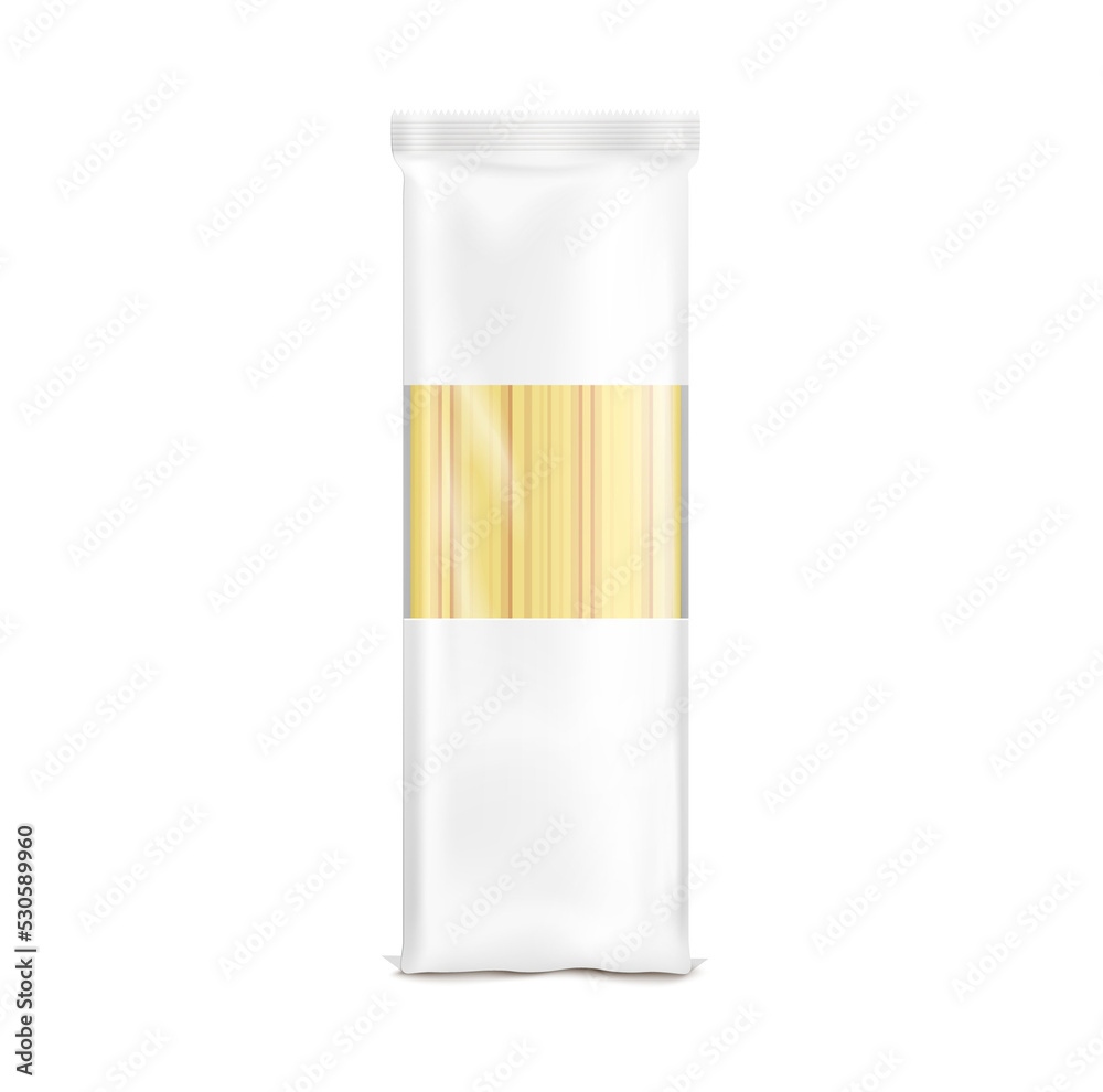 Spaghetti pasta blank packaging template realistic vector illustration ...