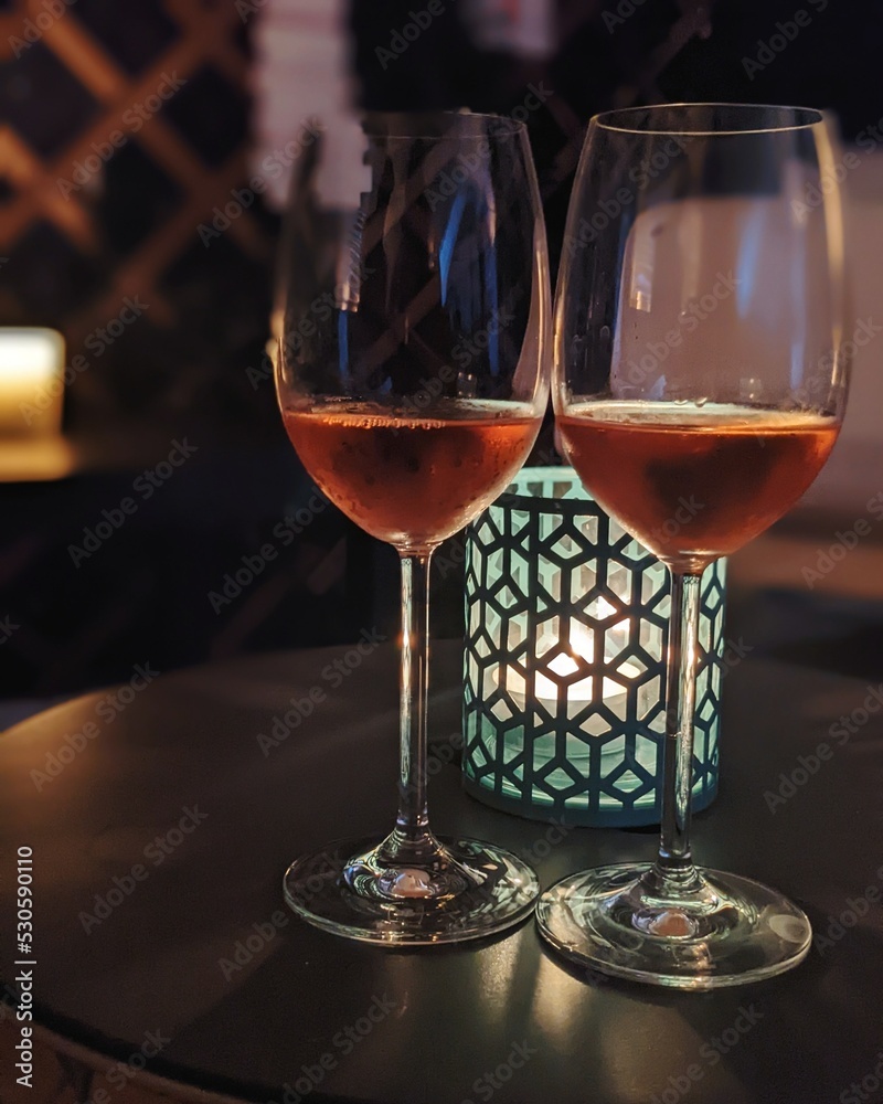 cheers, finally closing time. beer and wine. Stock-Foto | Adobe Stock
