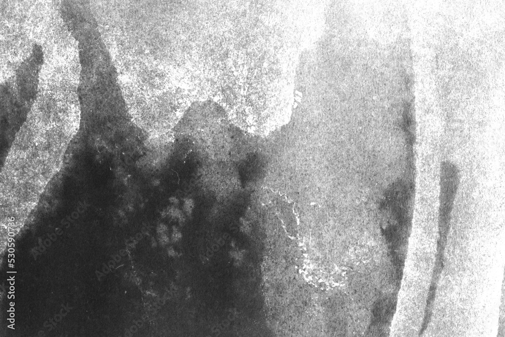 black and white texture of old paper with water stains as a background ...