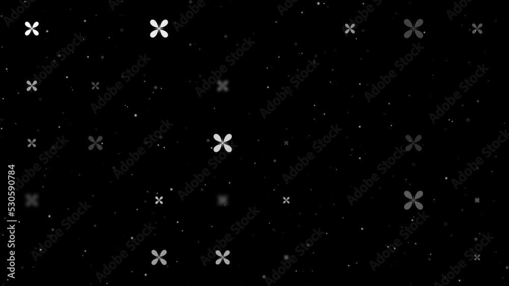 Template animation of evenly spaced abstract star symbols of different ...