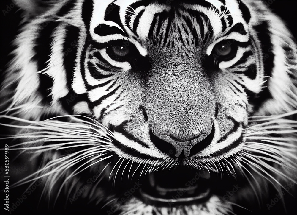 Tiger head, protected species to be protected, symbol of endangered ...