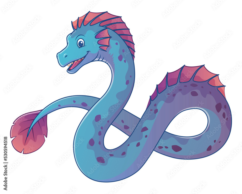 Leviathan Cartoon Illustration Stock Vector | Adobe Stock