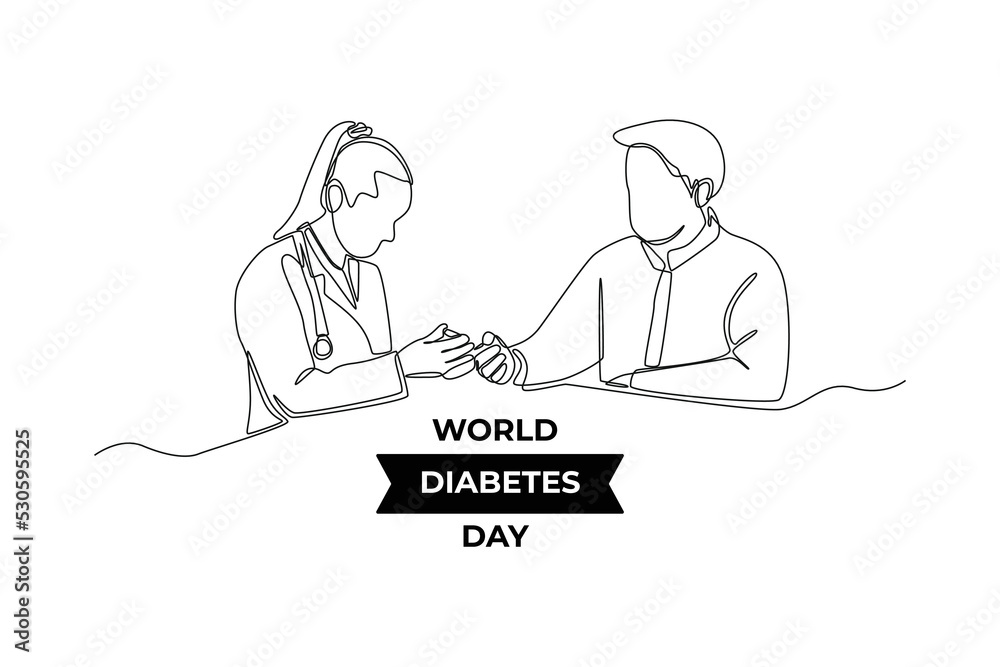 Continuous one line drawing woman doctor help patient for check ...