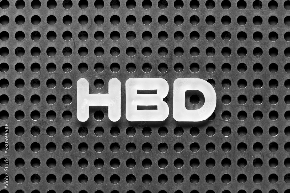 White alphabet letter in word HBD (Abbreviation of happy birthday) on ...