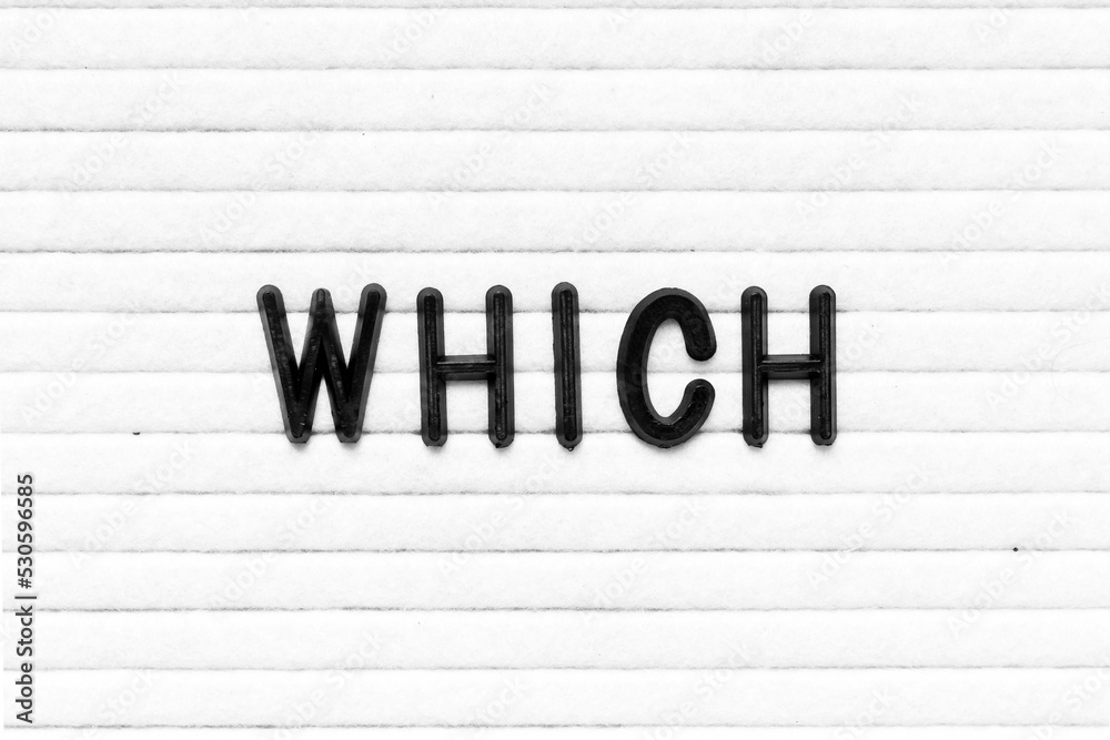 Black color letter in word which on white felt board background Stock ...