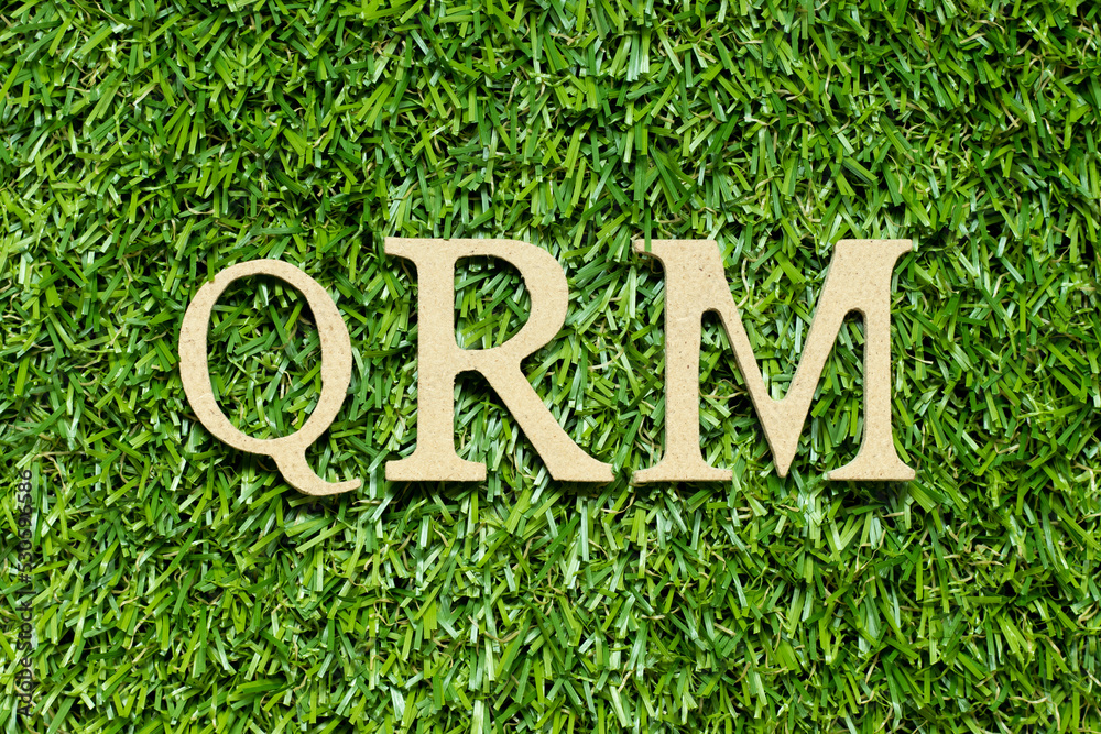 Wood alphabet letter in word QRM (Abbreviation of Quality Risk ...