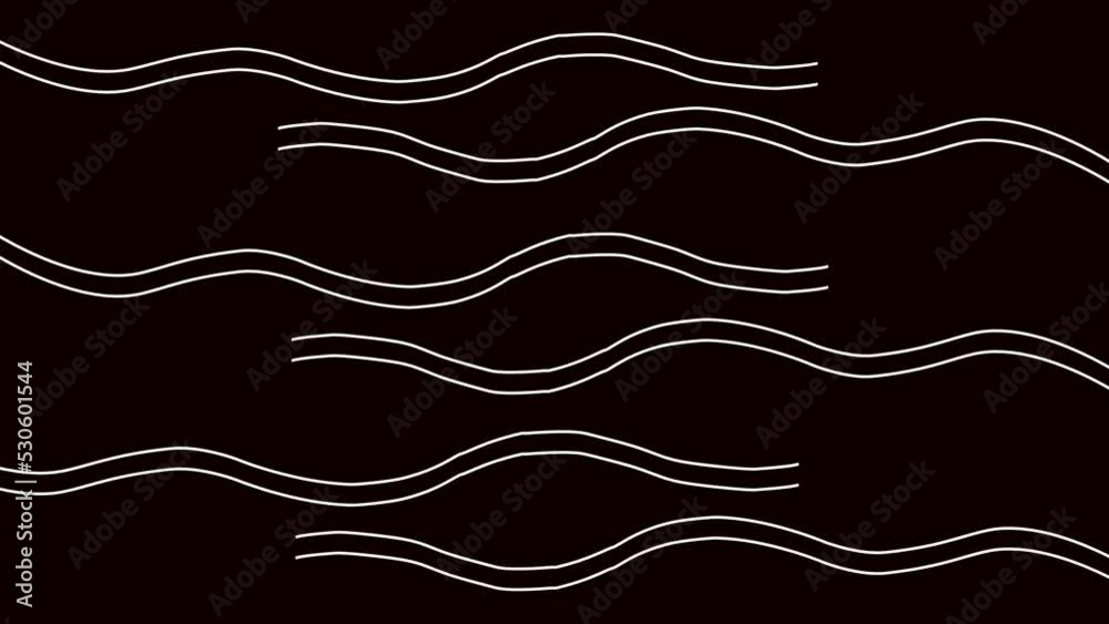 hand drawn animation white curve bumpy lines from right and left on ...