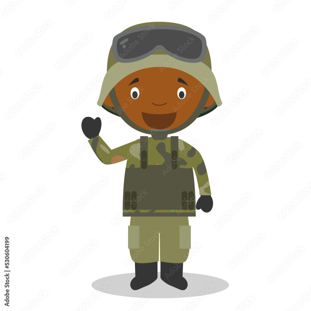 Cute cartoon vector illustration of a black or african american male ...