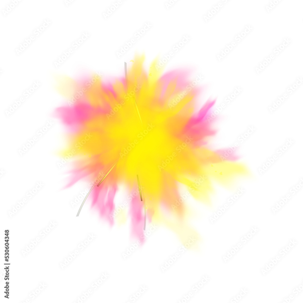 Pink and yellow powder explosion - realistic abature color splash Stock ...