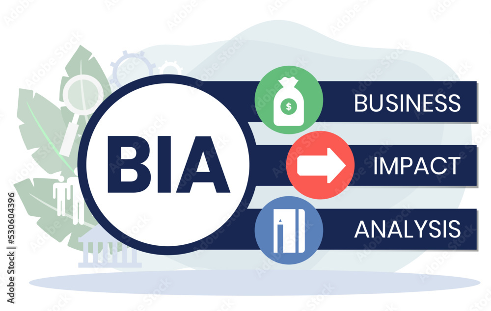BIA - Business Impact Analysis acronym, concept background Stock Vector ...