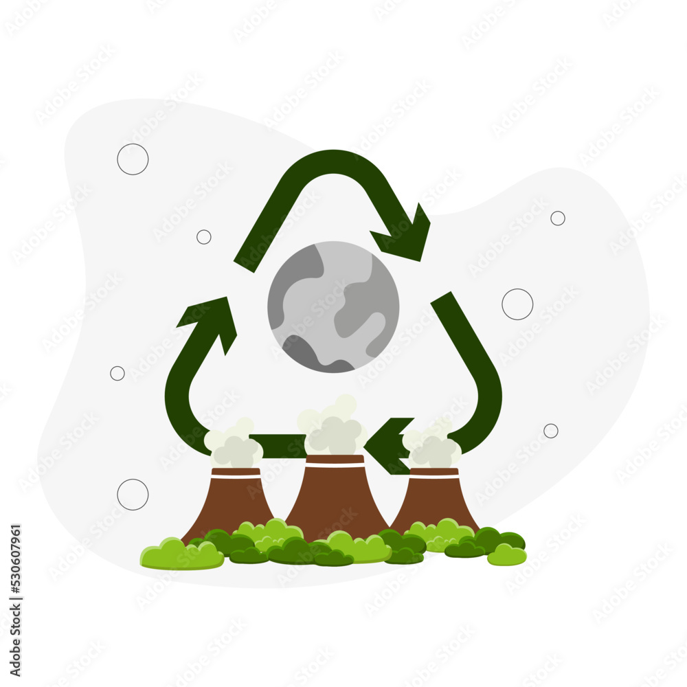 Save planet. Recycling. Flat cartoon vector illustration and icons set ...