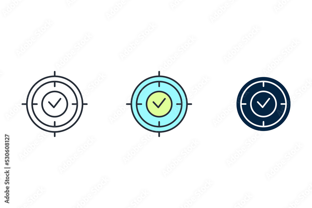 focus on task line icon. Simple element illustration. focus on task ...
