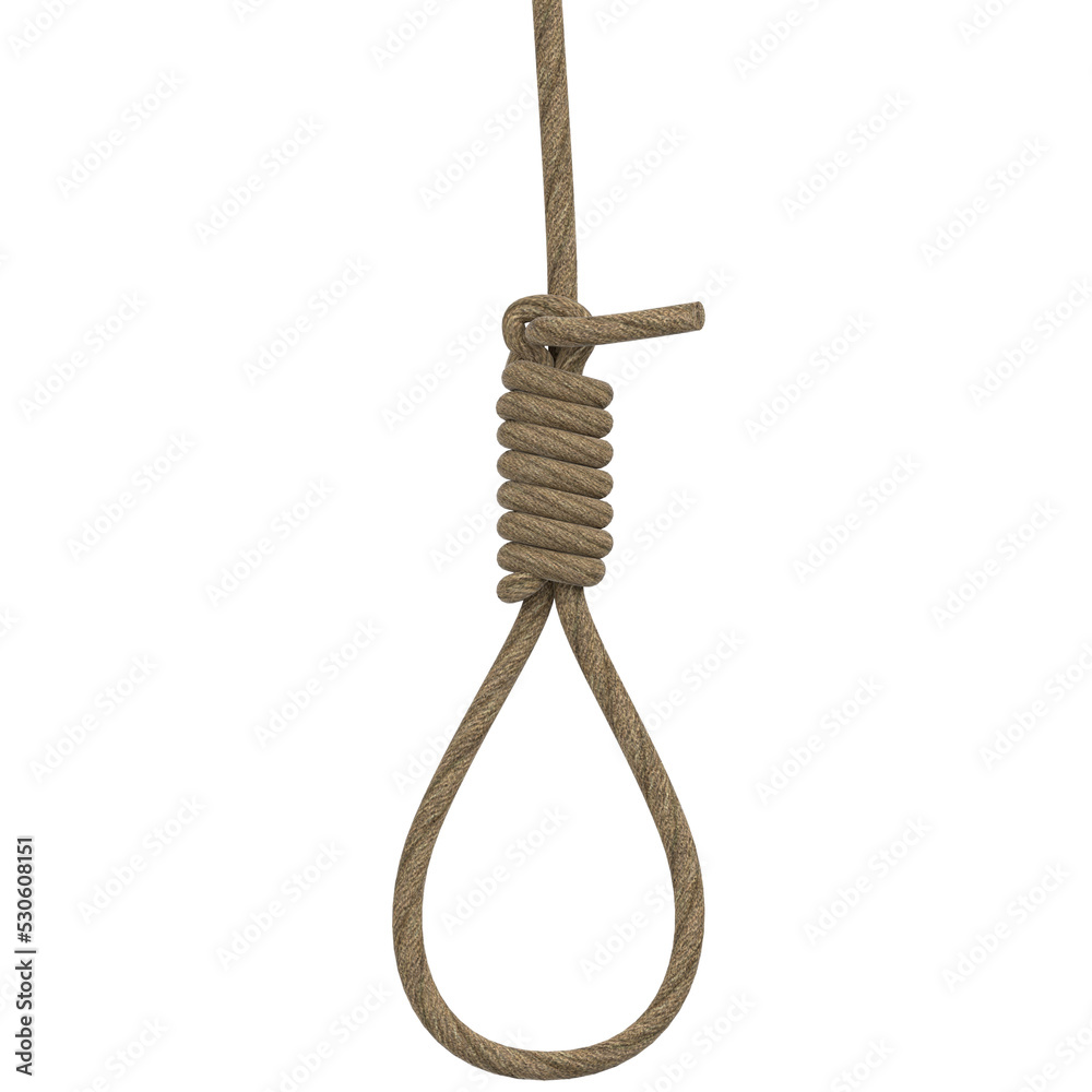 3D rendering illustration of an hangman knot Stock Illustration | Adobe ...