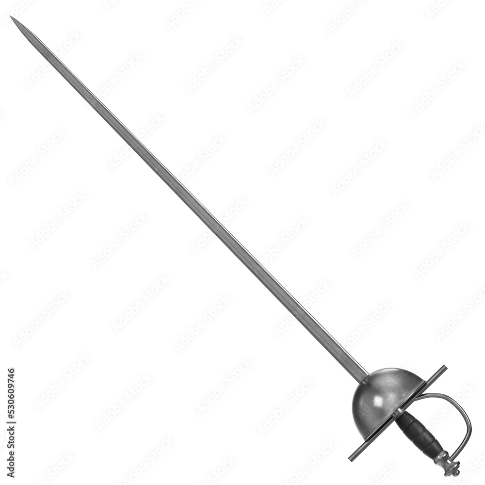 3D rendering illustration of an Italian foil fencing sword Stock ...