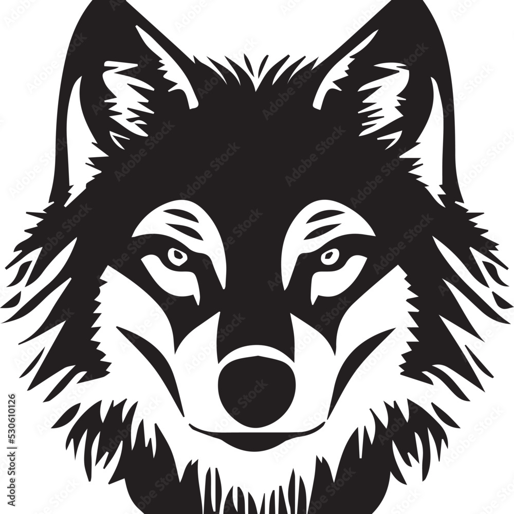 isolated wolf face vector illustration Stock Vector | Adobe Stock