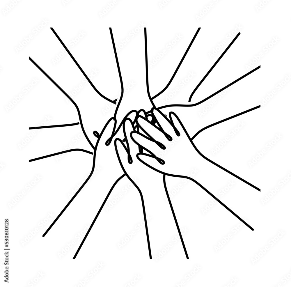 The concept of inclusion, equality and diversity. Hands hold each other ...