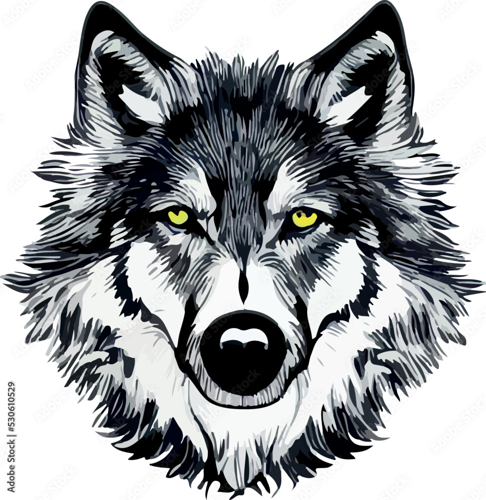 isolated wolf face vector illustration Stock Vector | Adobe Stock