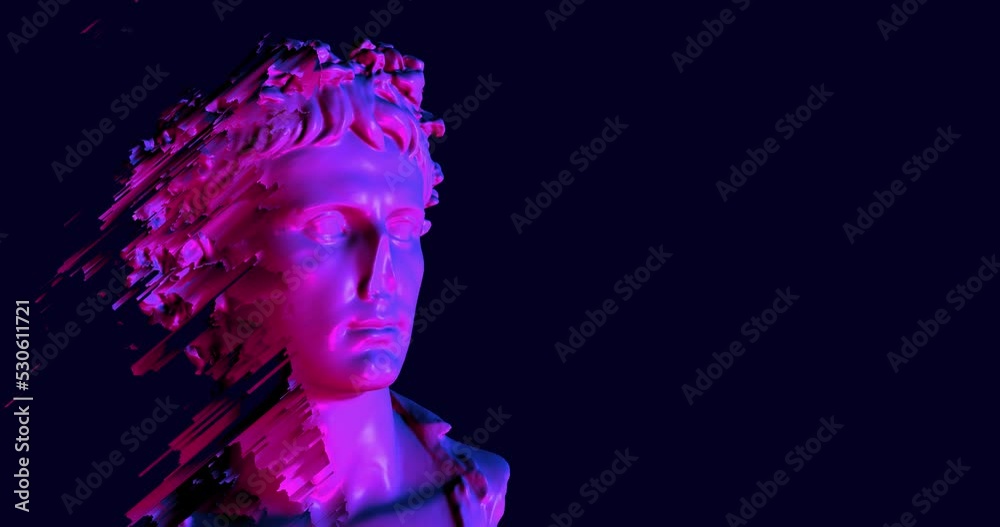 Digital noise on classical statue. Head statue as digital 3D model (CC0 ...