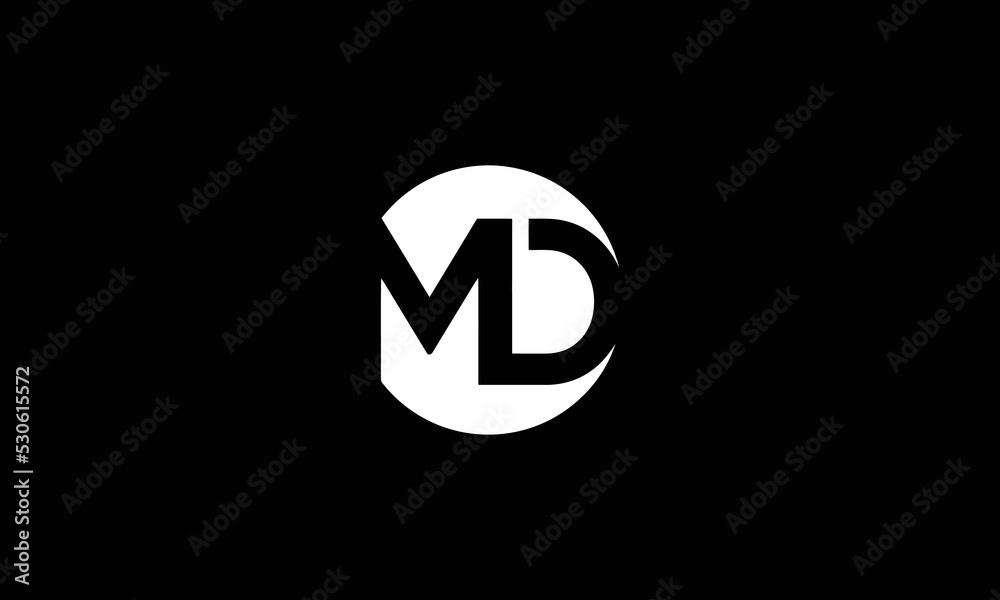 Abstract letter MD logo. This logo icon incorporate with abstract shape ...