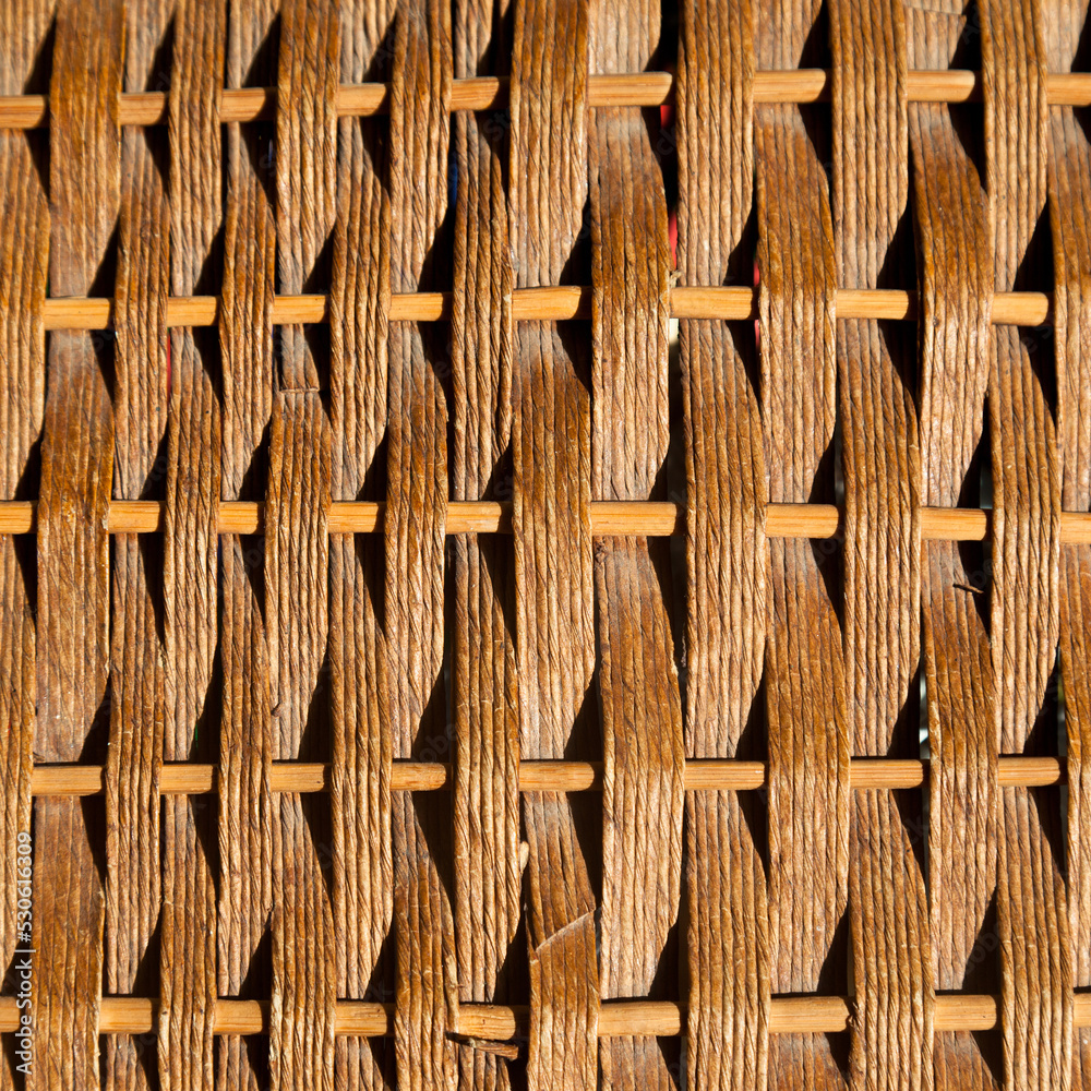 Rattan square wicker texture with handmade traditional and dry branches ...
