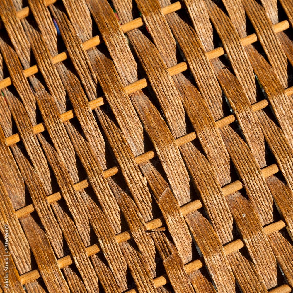 Rattan square wicker texture with handmade traditional and dry branches ...