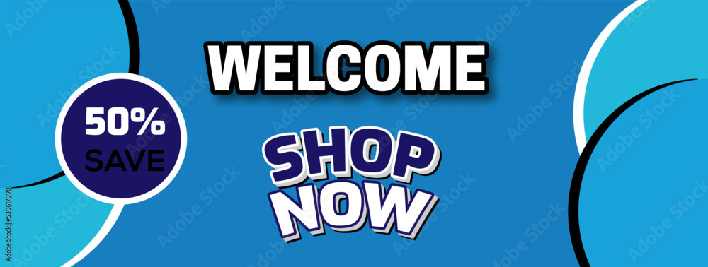 Welcome Banner Design with offer Stock Vector | Adobe Stock