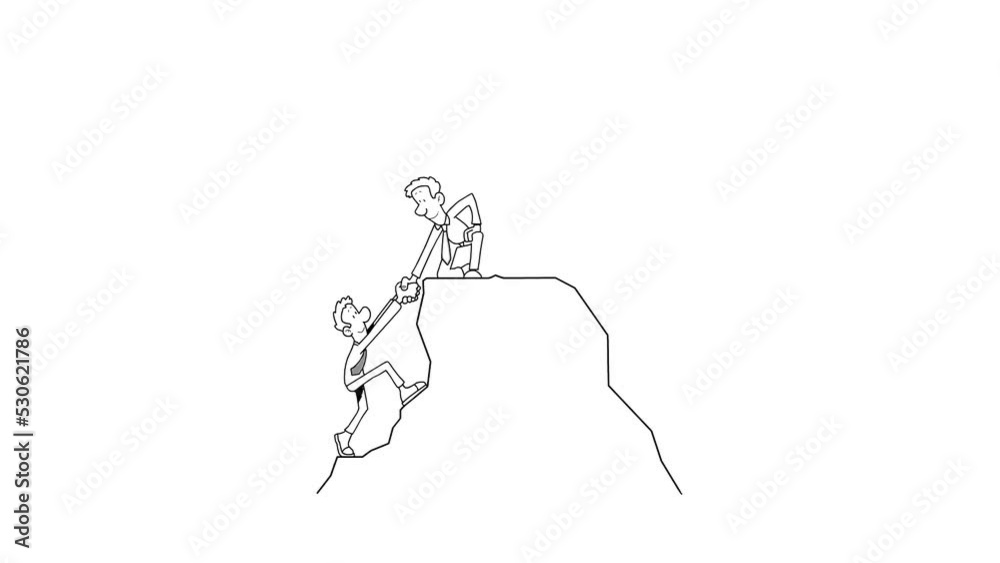 teamwork helping concept sketch animation, people, helping hand Stock ...
