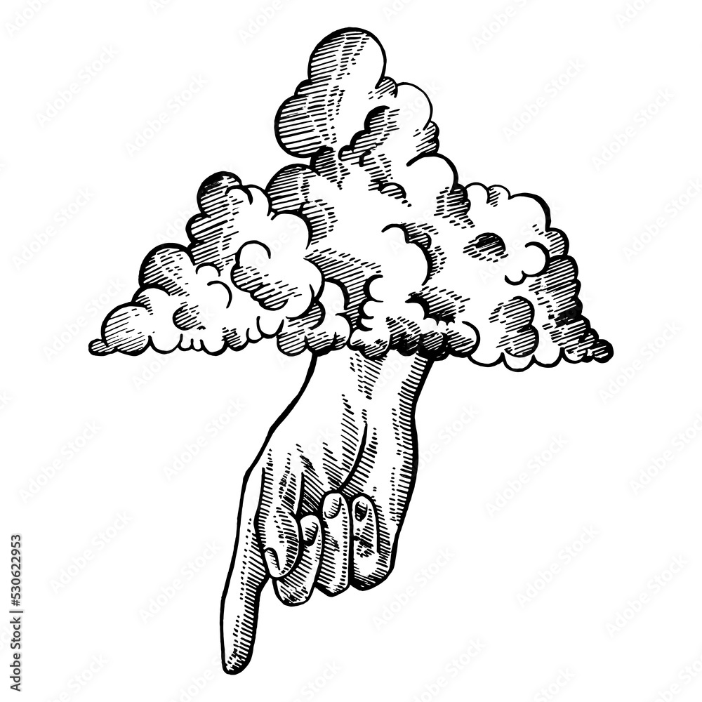Hand of God sketch engraving PNG illustration with transparent ...