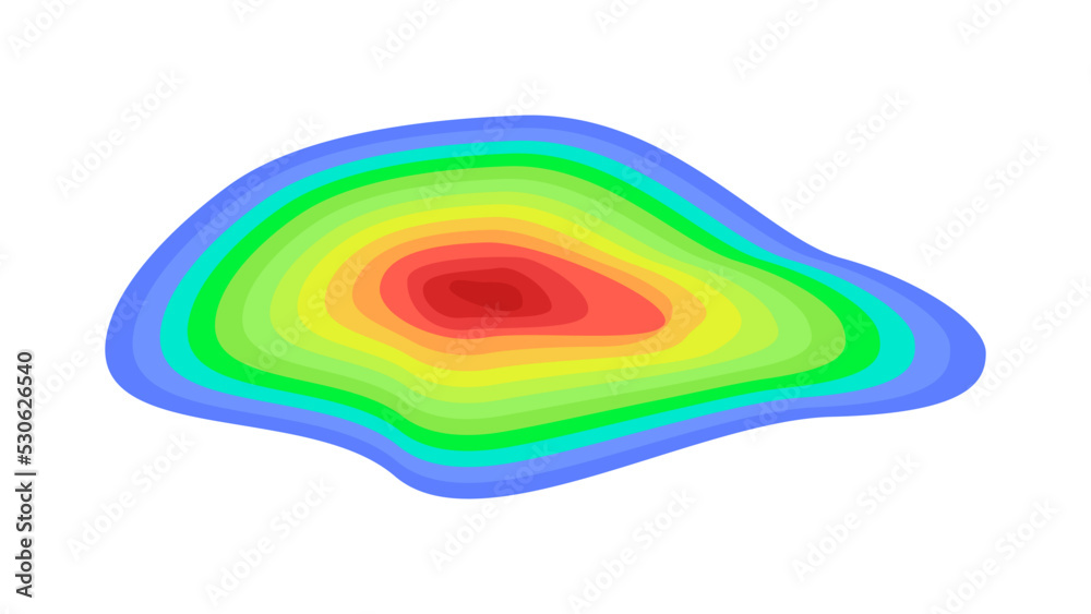 Vector graphic of Color topographic contour map with combination ...