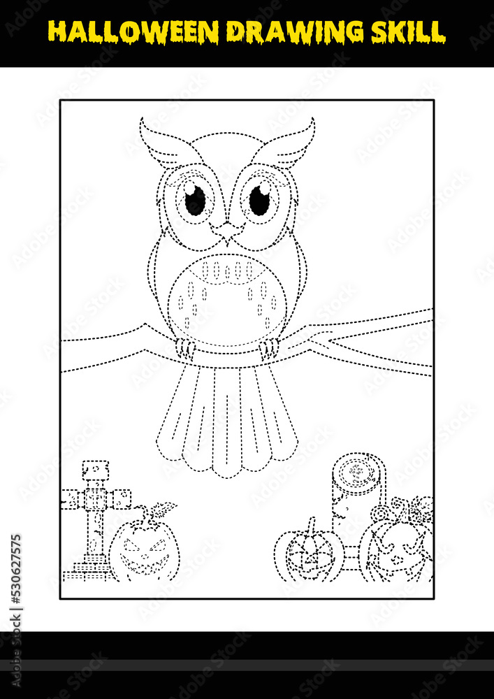 Halloween drawing skill for kids. Halloween drawing skill coloring page ...