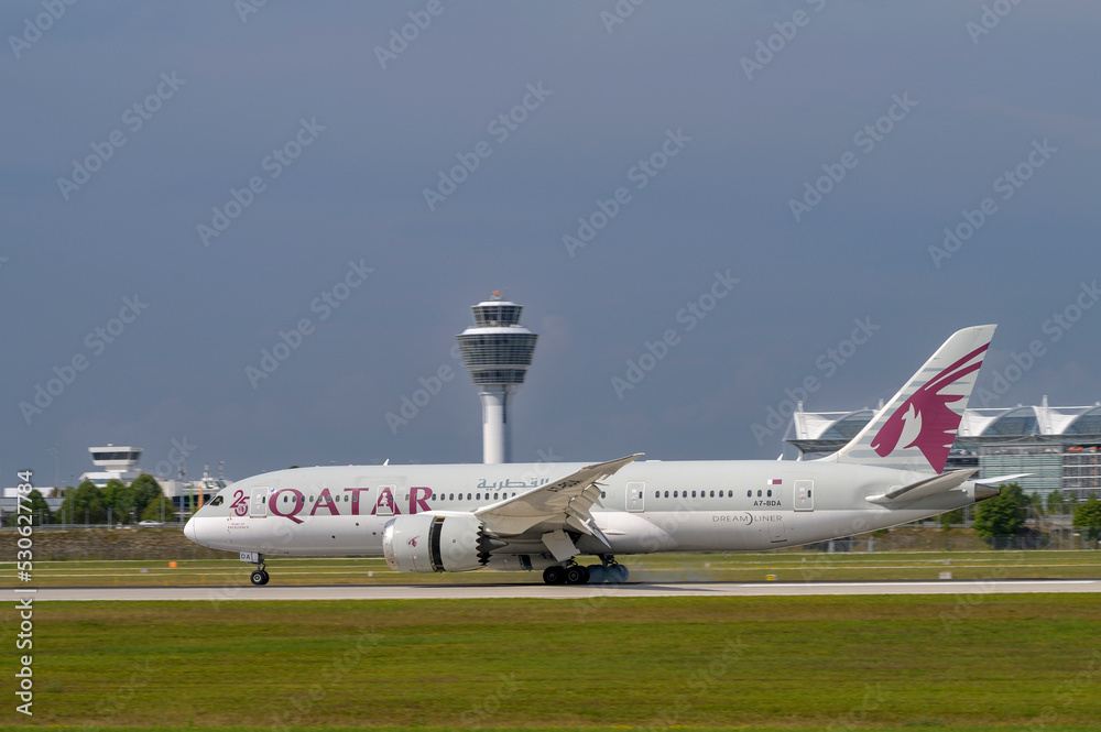 Qatar Airways Boeing 787-8 Dreamliner with the aircraft registration A7 ...