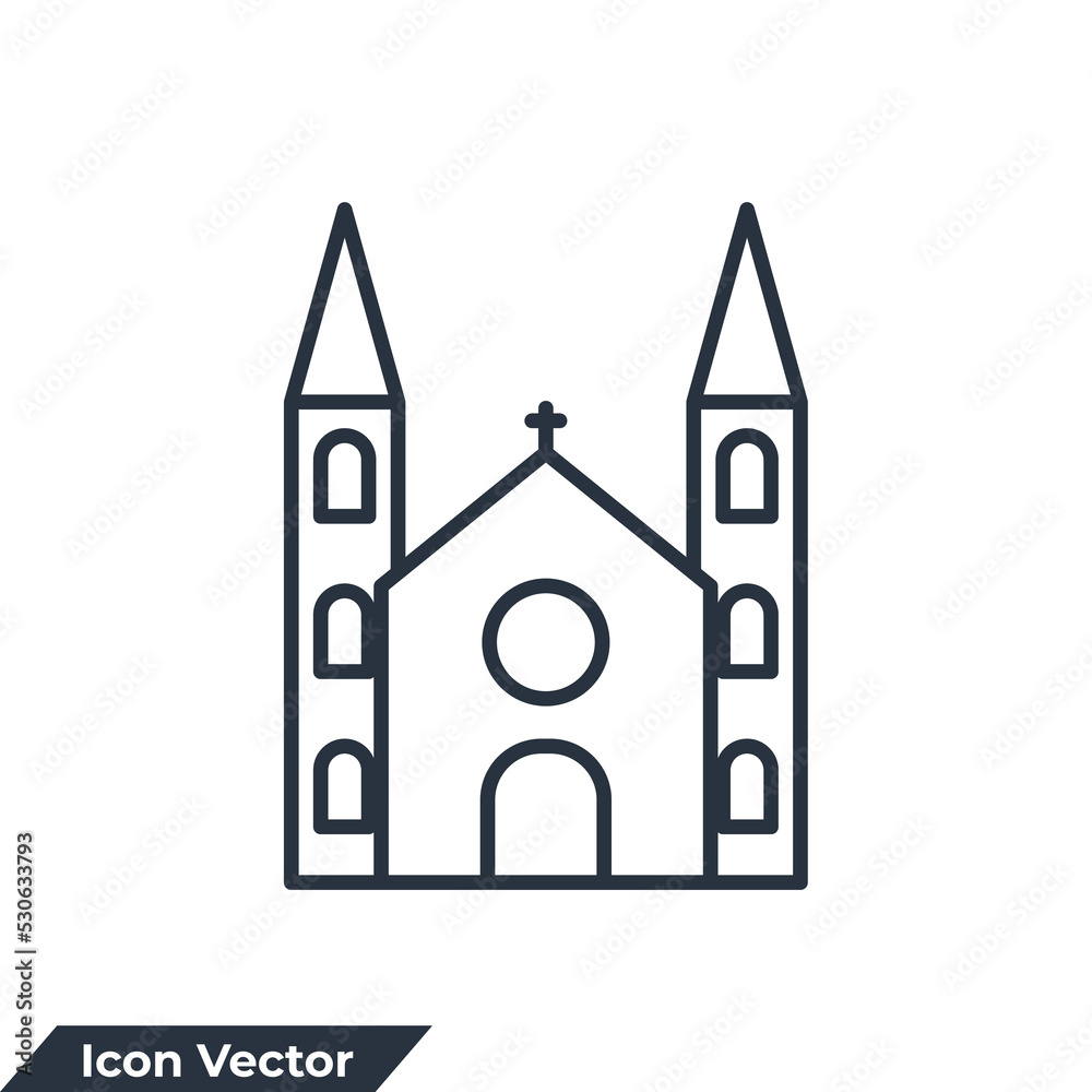 church building icon logo vector illustration. church symbol template ...