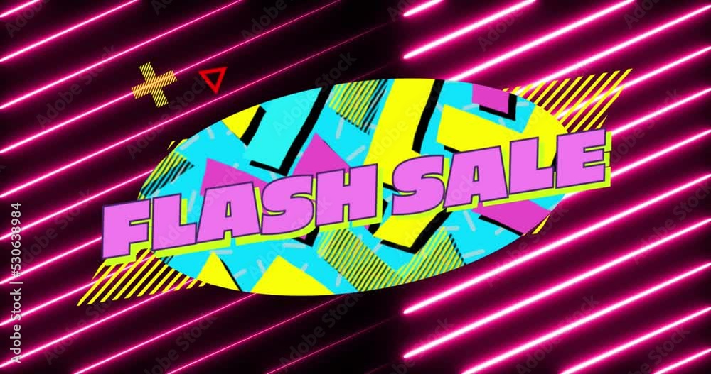 Animation of flash sale text over light trails Stock Video | Adobe Stock
